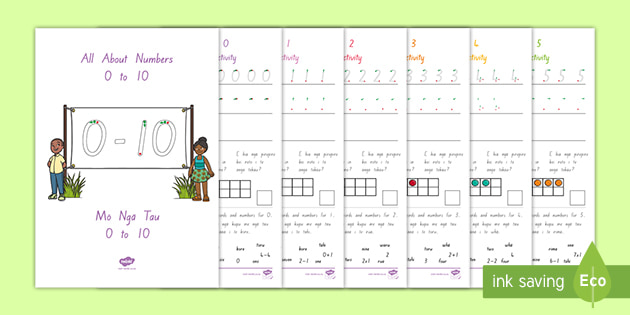 New Zealand Numbers 1-10 Bilingual Booklet (teacher made)