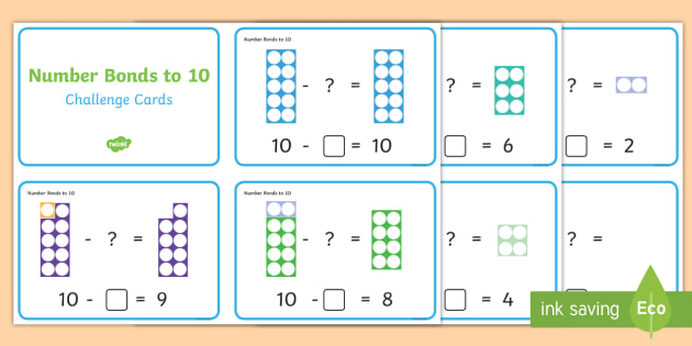 Subtraction within 10 Number Shapes Challenge Cards Challenge Cards