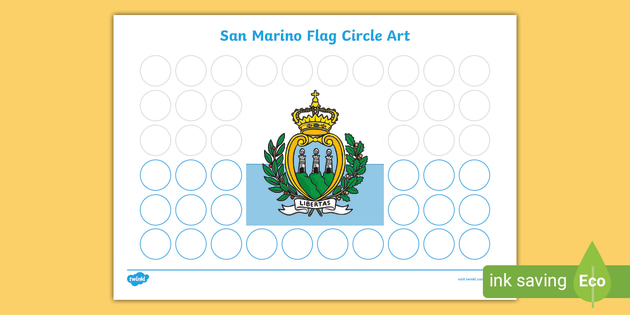 FREE! - San Marino Flag Circle Art Worksheet (teacher made)