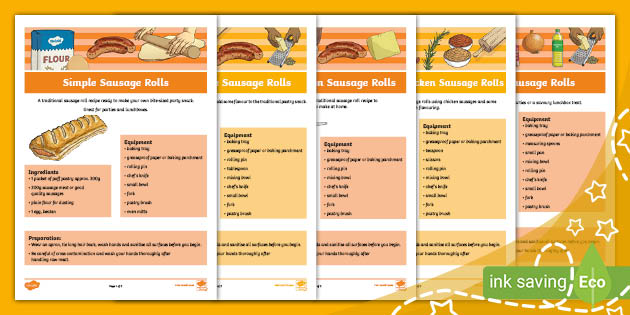 Sausage Roll Recipe Selection (teacher made)