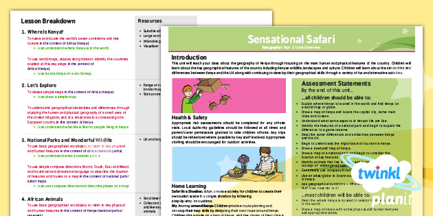 FREE! - Geography: Sensational Safari Year 2 Planning Overview