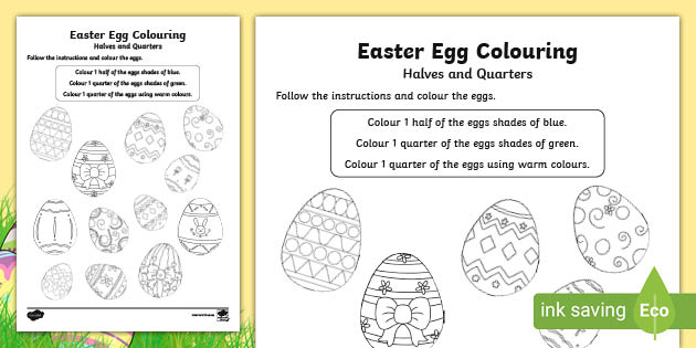 Colouring Fractions | Easter Egg Fractions Activity