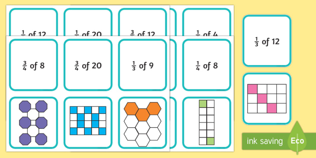 Match the Fraction Sentence Matching Cards