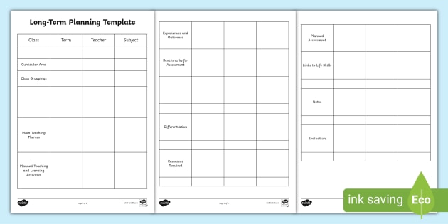 History Long Term Planning Template Long Term Strategic Plan