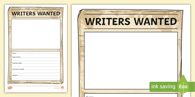KS2 Writer Wanted Poster (Teacher-Made)