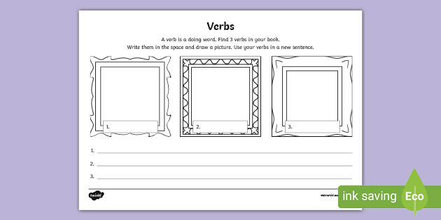 Verbs Comprehension Worksheet (teacher made)
