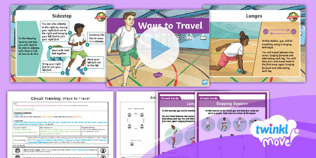 Twinkl Move PE- Y3 Circuit training Lesson 1 Ways to Travel