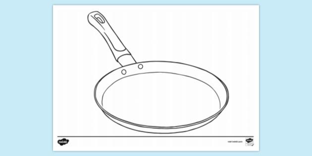 FREE! - Frying Pan With Plastic Handle | Colouring Sheet