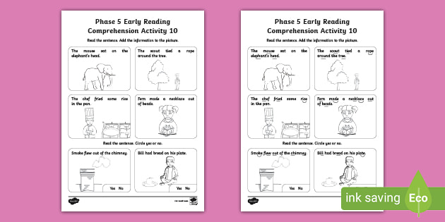Phase 5 EYFS Reading Comprehension Activity 10