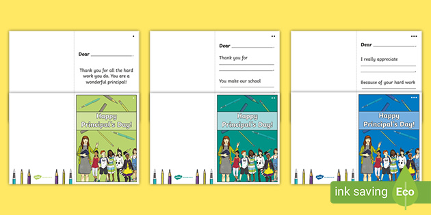 Principal’s Day Differentiated Thank You Cards