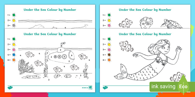 👉 EYFS Under the Sea Colour by Number (teacher made)