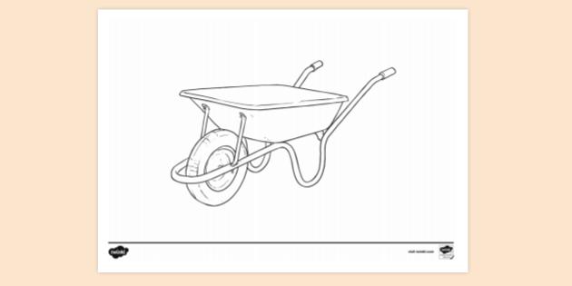 Wheelbarrow Colouring Sheet