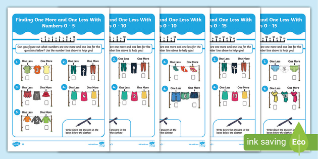 Finding One More and One Less Differentiated Activity Sheets