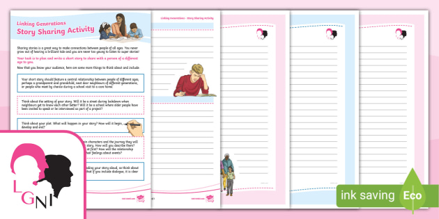 FREE! - Linking Generations Story Sharing Activity Sheet