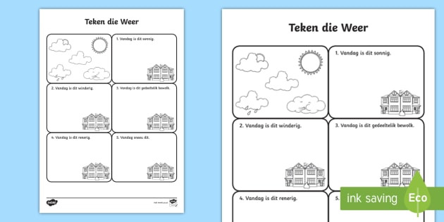 Teken die Weer Aktiwiteit bladsy (teacher made)