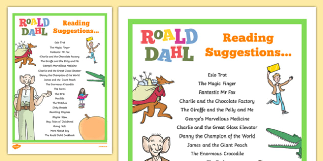 Roald Dahl Reading Suggestions (teacher made)