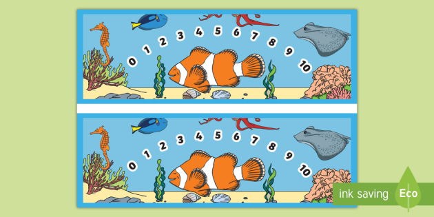 Under the Sea Curved 0 to 10 Number Line (teacher made)