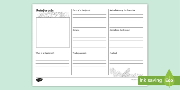 Rainforests Leaflet Writing Template (teacher made)