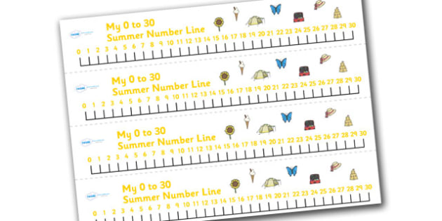 Summer Number Line (0-30) (teacher made)