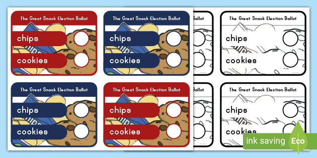 The Great Snack Election Ballot (teacher made)