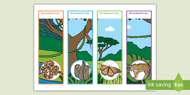Jungle-Themed Bookmarks (teacher made)