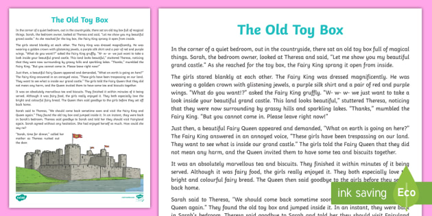 The Old Toy Box Narrative Writing Sample-Australia - The Old Toy