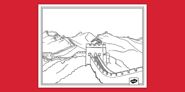 great wall of china coloring page printable