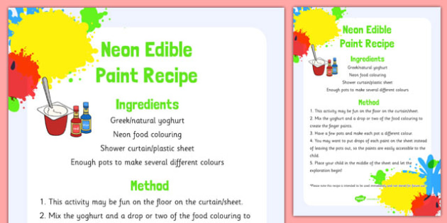 Neon Edible Paint Recipe