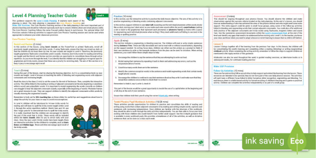 Level 4 Phonics Planning Guide - Primary Resources