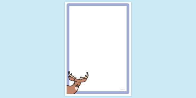 FREE! - Deer Head Page Border | Page Borders (teacher made)