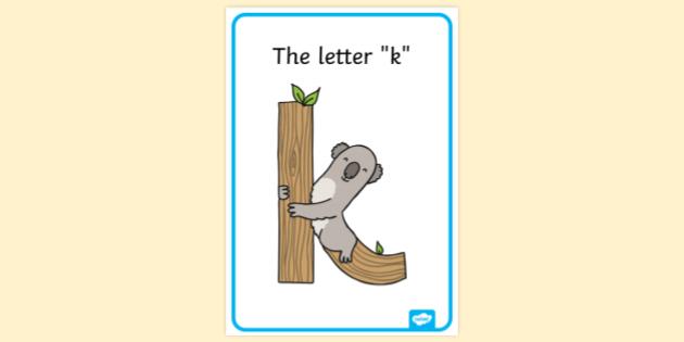 FREE! - K Alphabet Pictures Poster Display Poster | Primary Resources