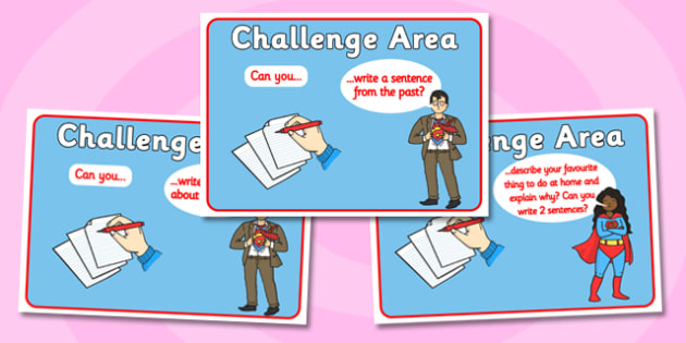 Challenge Area Cards Booster Literacy - Challenge, literacy, challenge are
