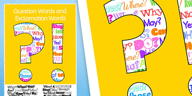 Exclamation and Question Words Poster (Large) - exclamation words poster