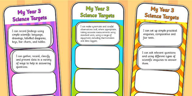 2014 National Curriculum Year 3 Science Assessment Bookmarks and Cut Outs