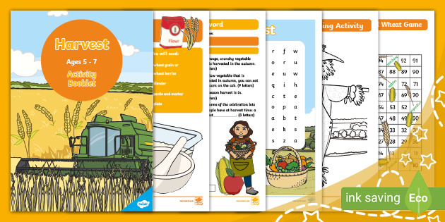 Harvest-Themed Activity Booklet (Ages 5 - 7) (teacher made)