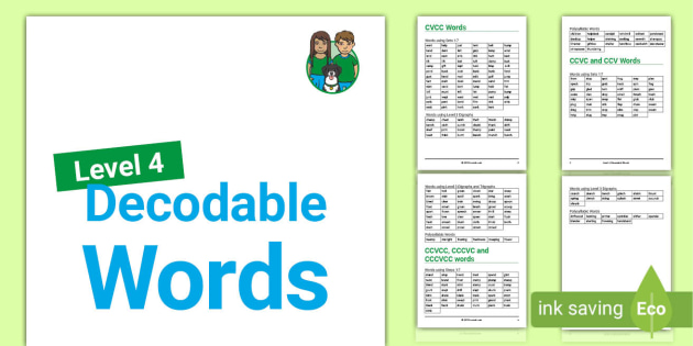 Level 4 / Phase 4 Word Booklet (teacher made)