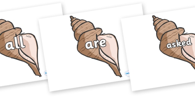 Tricky Words on Sea Shells (teacher made)
