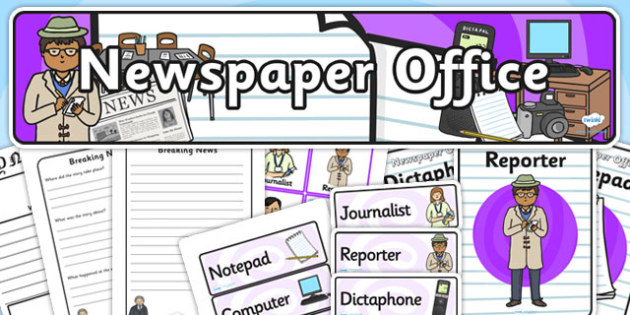 Newspaper Office Role Play Pack-newspaper office, role play, pack, role ...