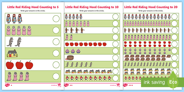 Little Red Riding Hood Counting Sheets