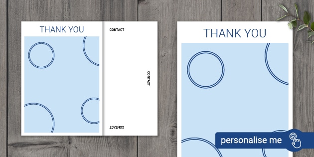 Bold Blue Thank You Cards (teacher made)