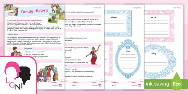 FREE! - Linking Generations Family History Activity Sheet
