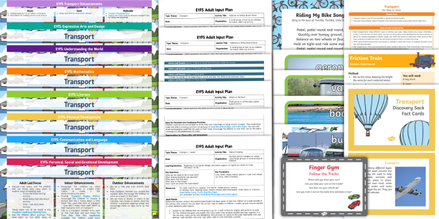 EYFS Transport Themed Bumper Planning Pack (teacher made)