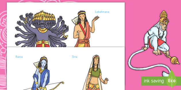 Diwali Story Puppets Cut-Outs - Diwali, puppets, cut-outs, crafts, paper