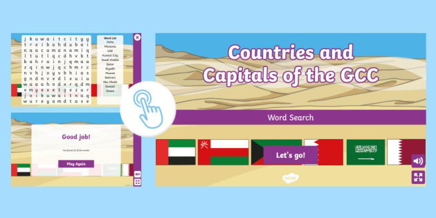 Countries and Capitals of the GCC Interactive Word Search