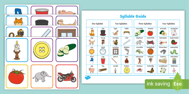Syllable Picture Cards (teacher made)