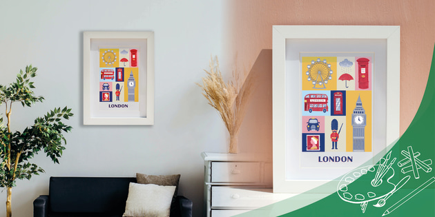 London City Icons and Landmarks Travel Poster (Teacher-Made)