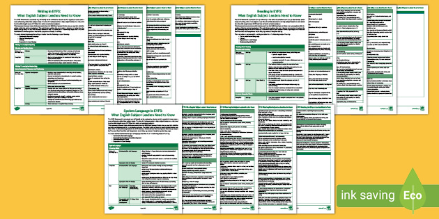 English in EYFS: What English Subject Leaders Need to Know Resource ...