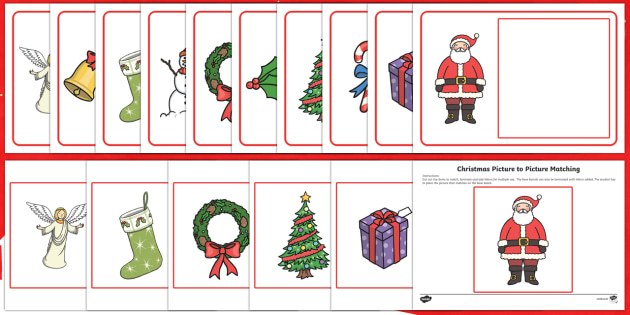 Workstation Pack: Christmas Picture to Picture Matching Activity Pack