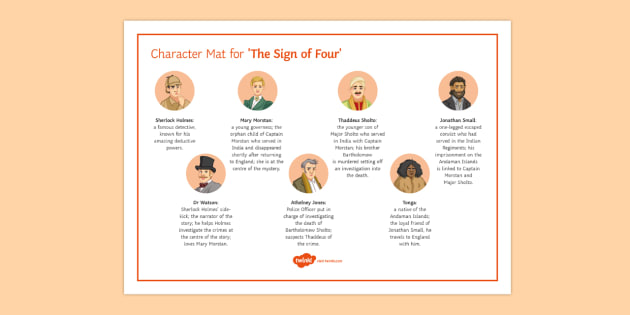 GCSE The Sign of Four Character Desk Mat (teacher made)