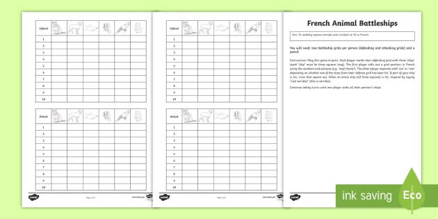 Animal Board Game French (teacher made)
